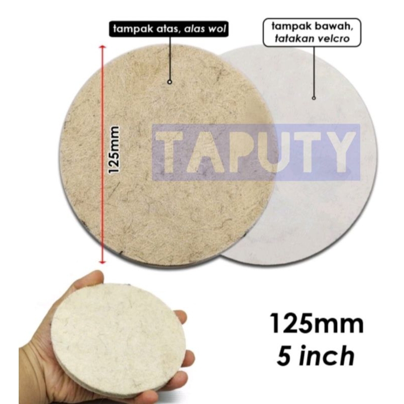 Jual Busa Poles Kaca Mobil 5 Inch Wool Polisher Glass Felt 125mm ...