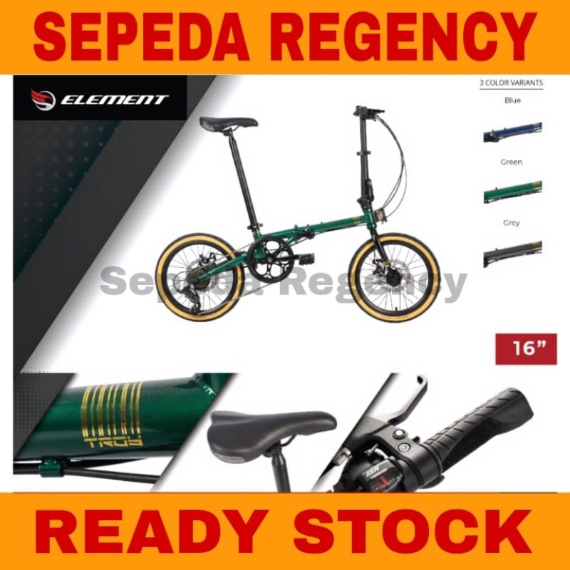 Jual Sepeda Lipat ELEMENT TROY 8 SPEED STRIPLINE 16 Inch | Shopee Indonesia
