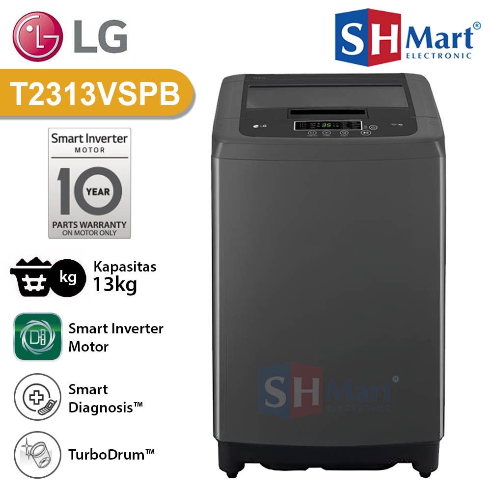 Jual MESIN CUCI LG 1 TABUNG 12 KG T2312VSPB / 13 KG T2313VSPB GARANSI ...