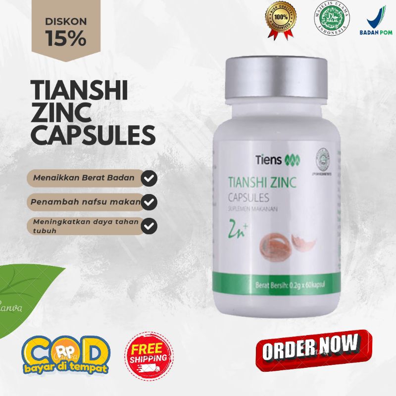 Jual (TERLARIS) TIENS ZINC CAPSULES PENGGEMUK BADAN TIENS TERBAIK ISI ...