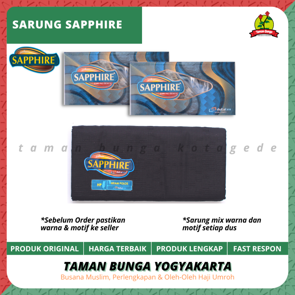 Jual SARUNG SAPPHIRE / SARUNG SAPHIRE / SARUNG HITAM POLOS / SARUNG ...