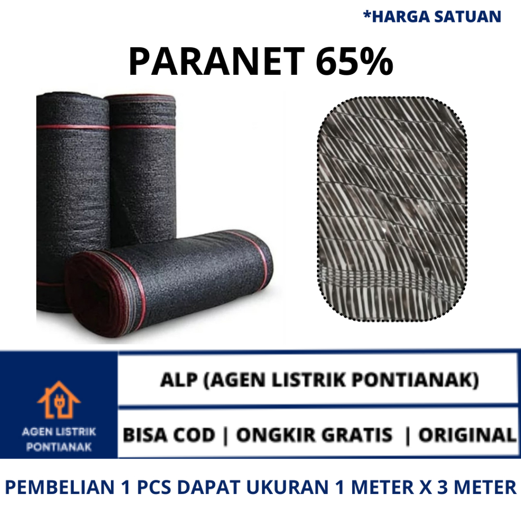 Jual PARANET 65% LEBAR 3 M HARGA PER M (JARING PARANET) SHADE NET ...