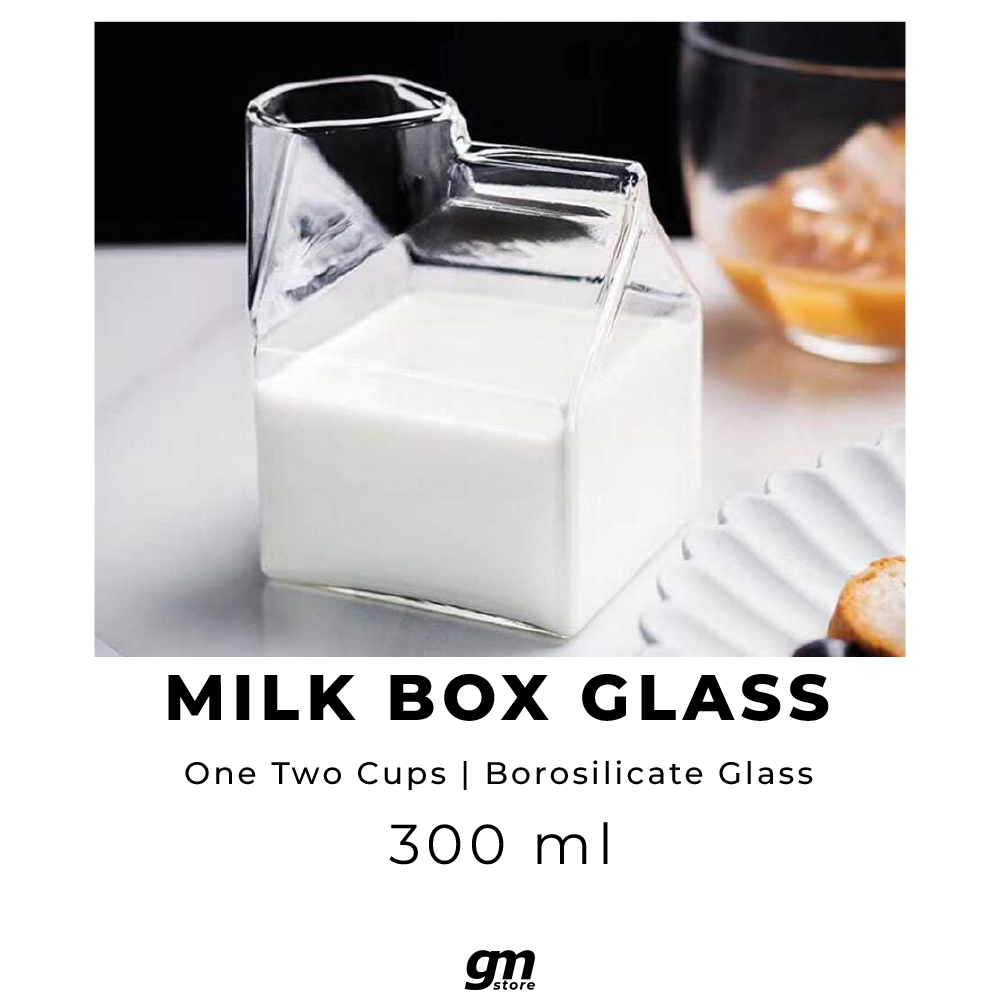 Jual Milk Box Glass Pitcher Gelas Unik Kaca Borosilikat Kotak Susu ...