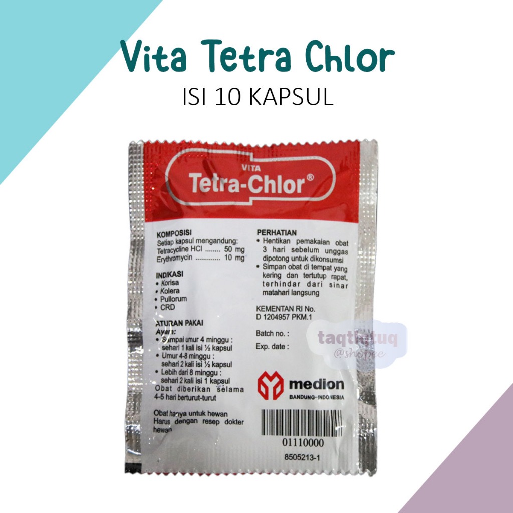 Jual Medion Vita Tetra Chlor 10 Kapsul Obat Ayam CRD Snot Pilek Ngorok ...