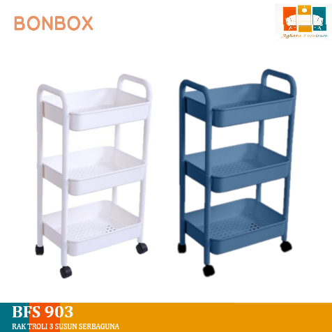 Jual Bonbox Rak Troli 3 Susun Dengan Roda Rak Serbaguna Rak Portable ...