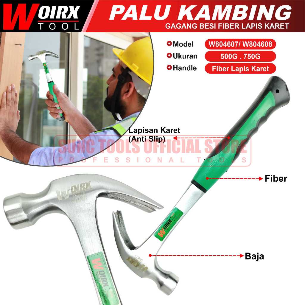 Jual WOIRX TOOL Martil Palu Kambing BESI 0.5kg 0.75kg Hammer Gagang ...