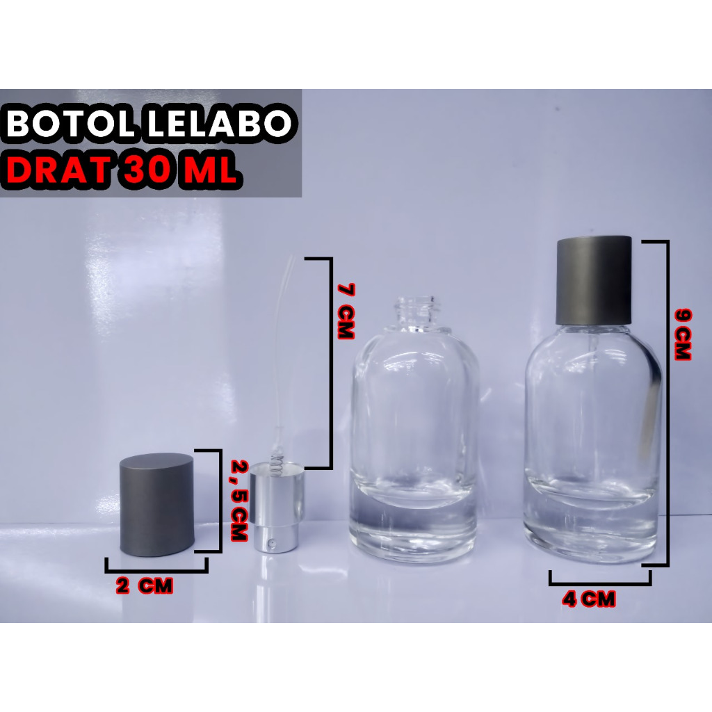 Jual Botol Parfum Kosong Lellabo drat 30ml tutup grey/Putar/Bottle ...