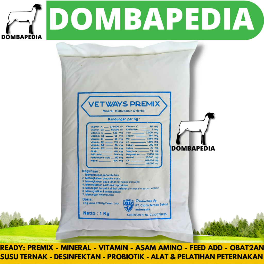 Jual VETWAYS PREMIX 1KG - Premix Mineral Multivitamin Kambing Domba Sapi Babi | Shopee Indonesia