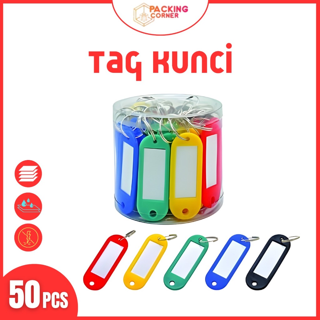 Jual Gantungan Kunci Label Nama 50PCS Name Tag Key Chain ISI 50 Key ...
