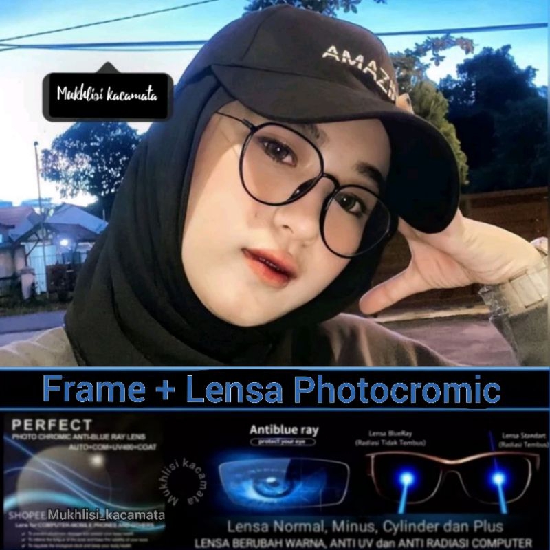 Jual Kacamata Minus Wanita Lentur Oval Photocromic Anti Radiasi 2190 ...