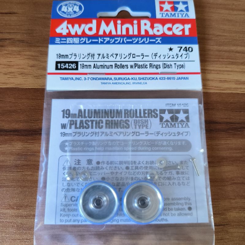 Jual Tamiya 15426 19mm Aluminum Rollers w/Plastic Rings (Dish Type ...