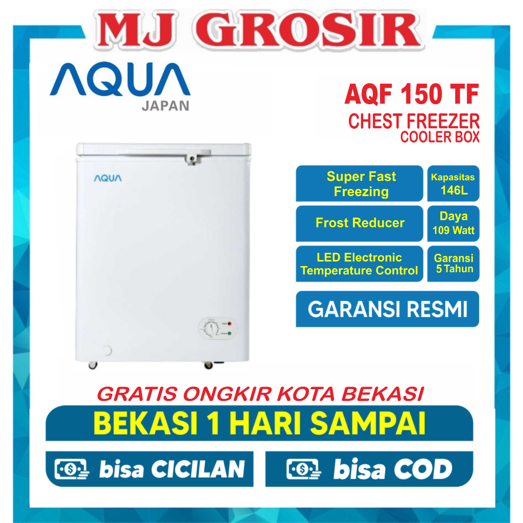 Jual AQUA AQF 150 TF CHEST FREEZER BOX 146 L LEMARI PEMBEKU 146 LITER | Shopee Indonesia