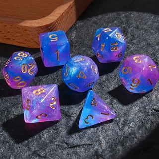 Jual 7pcs / Set Dadu Transparan Multi Sisi Untuk RPG DND | Shopee Indonesia