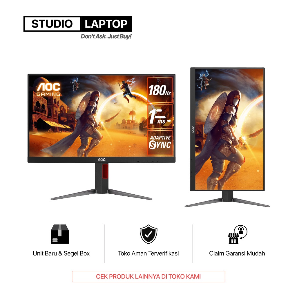 Jual AOC 27G4 Gaming Monitor [ 27 Inch FHD IPS - 180Hz 1ms ...