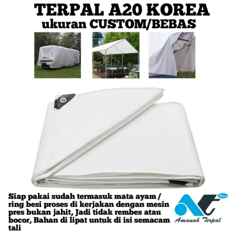Jual Terpal waterproof A12 A15 A20 KOREA putih white tebal kuat untuk ...