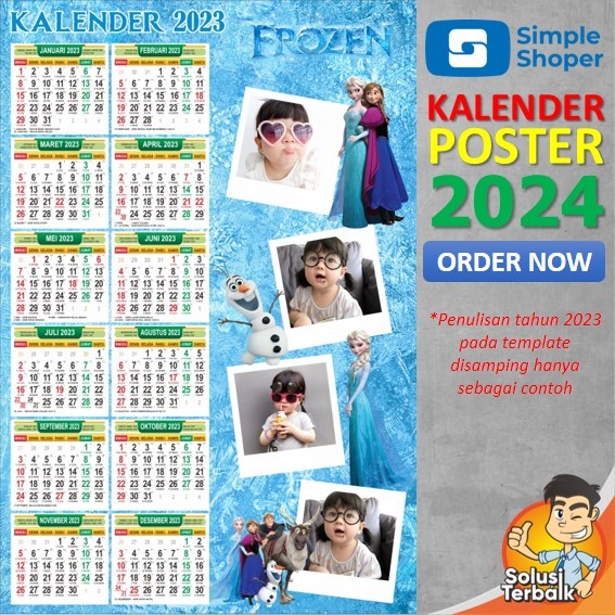 Jual Kalender Poster Tahunan 1 Lembar - Kalender 2024 | Shopee Indonesia