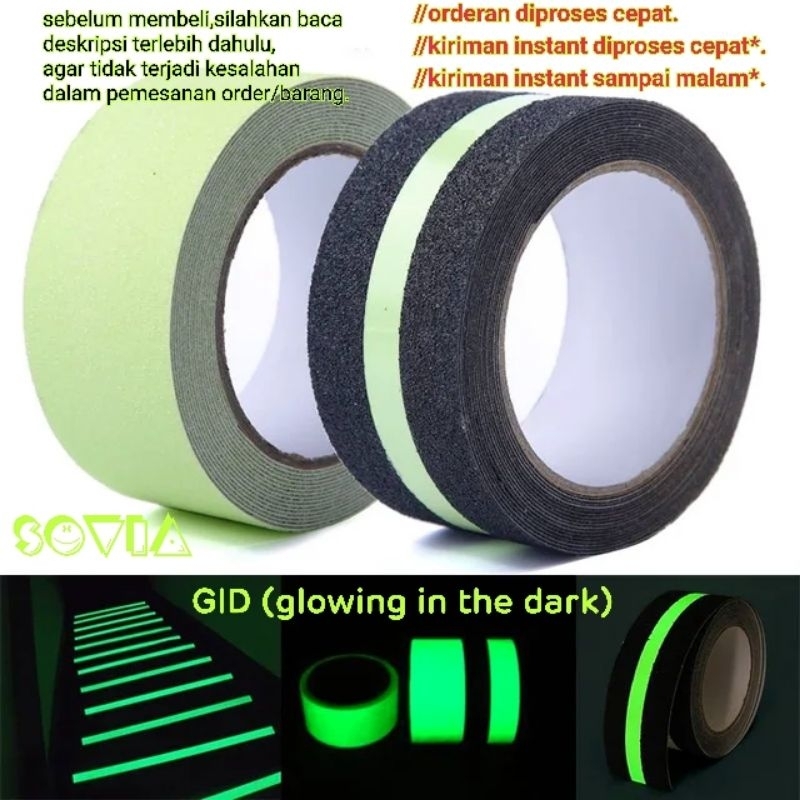 Jual lakban glowing in the dark / anti slip lantai / anti licin tape | Shopee Indonesia
