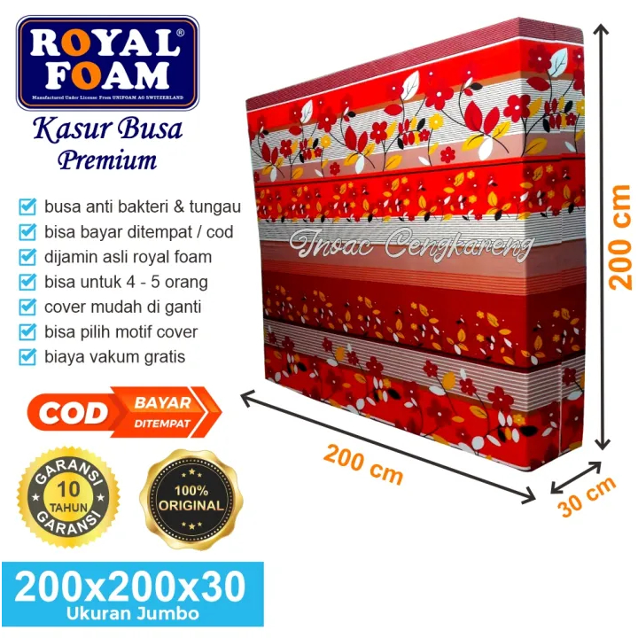 Jual Kasur Busa Royal Foam D16 Ukuran 200x200x30 cm Jumbo Original Anti ...