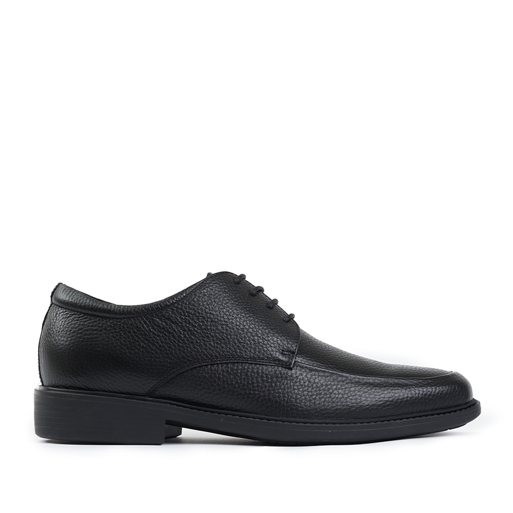 Jual Prabu - Sepatu Kulit Derby Pria Anaan Black Milling Hitam | Shopee ...