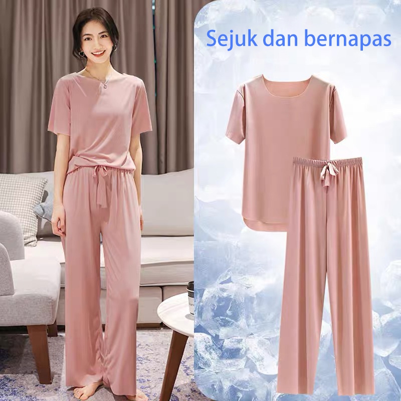 Jual Set piyama wanita polos/et piyama wanita polos/Pakaian Rumah ...