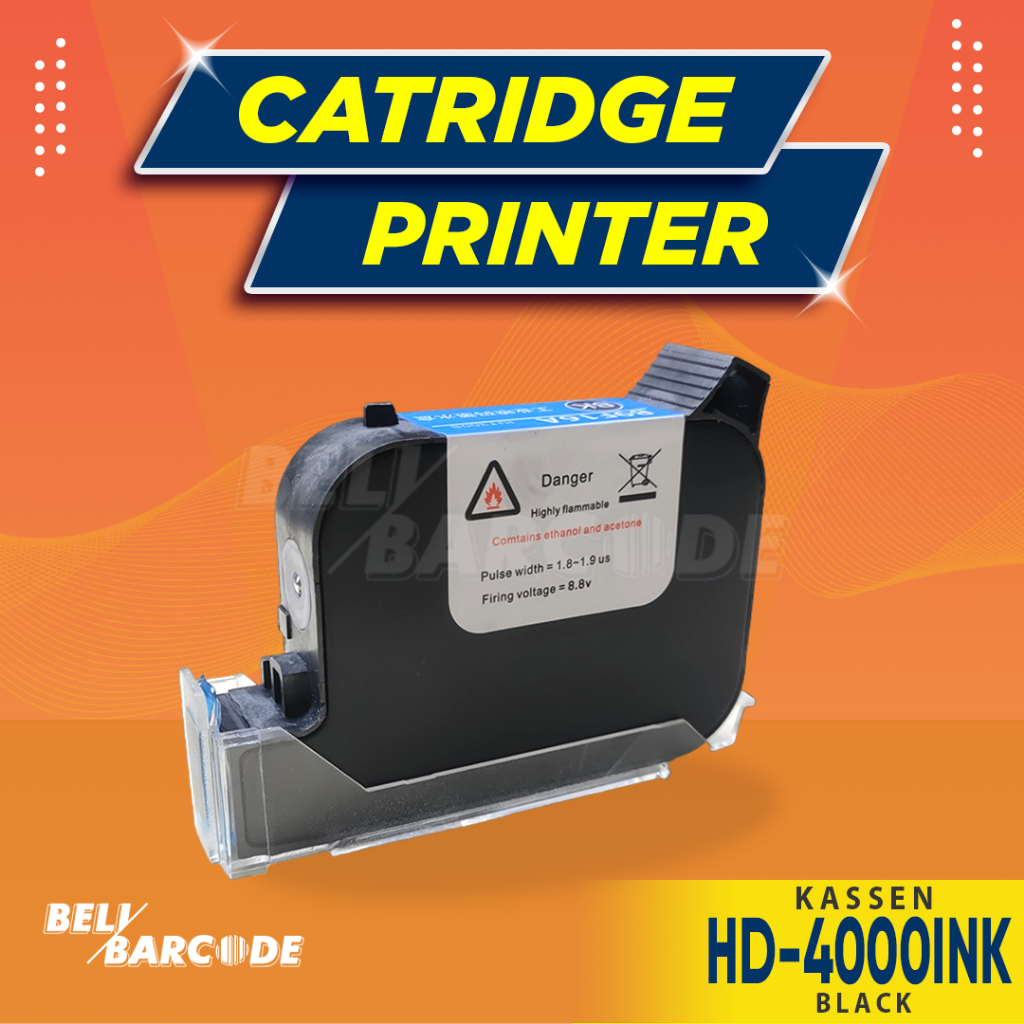 Jual Kassen HD-4000 Cartridge Pita Printer Label Catridge HK-4000 Hitam ...