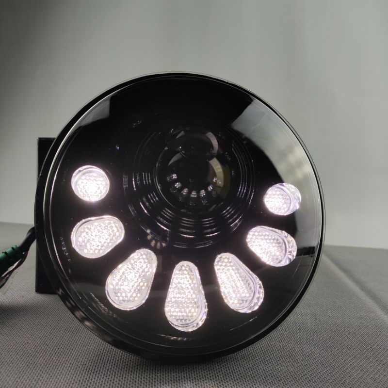 Jual Lampu Depan Led 7 Inch Bulat CR7 Headlamp LED Crystal Jepp ...