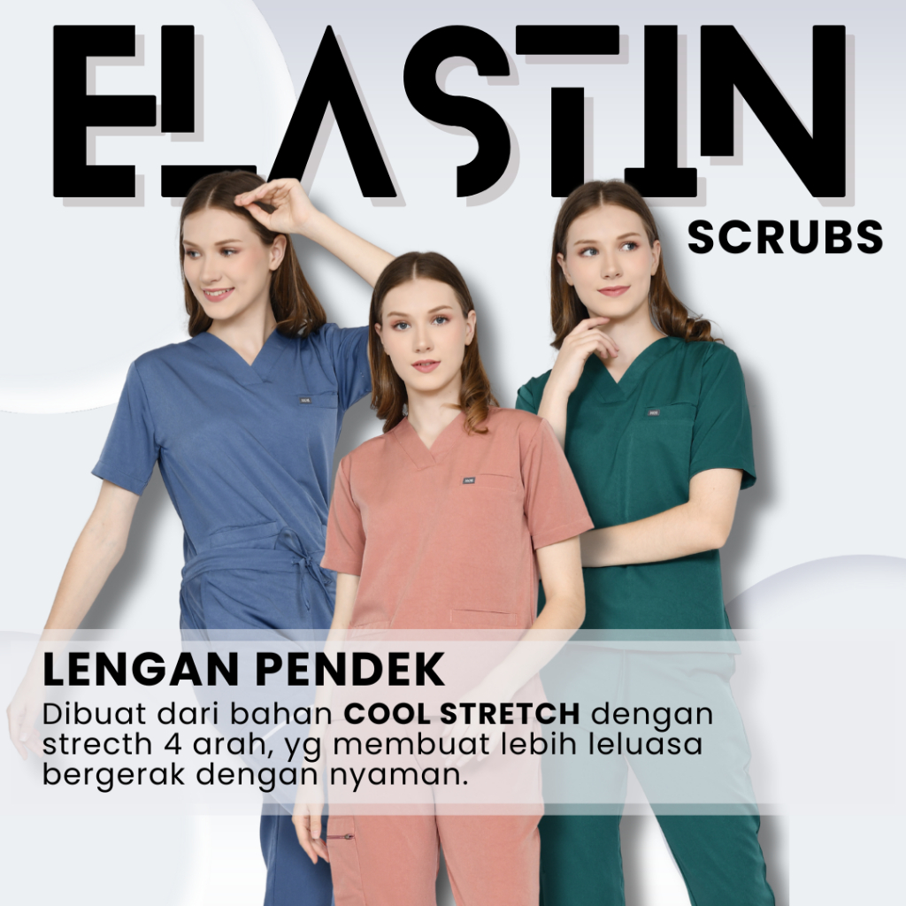 Jual ELASTIN Scrubs / Baju OK / Baju Jaga Lengan Pendek (The Prime ...
