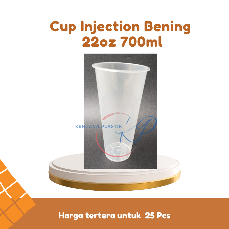 Jual Cup Injection 22oz 700ml Tanpa Tutup Isi 25 Pcs l Gelas Thinwall ...