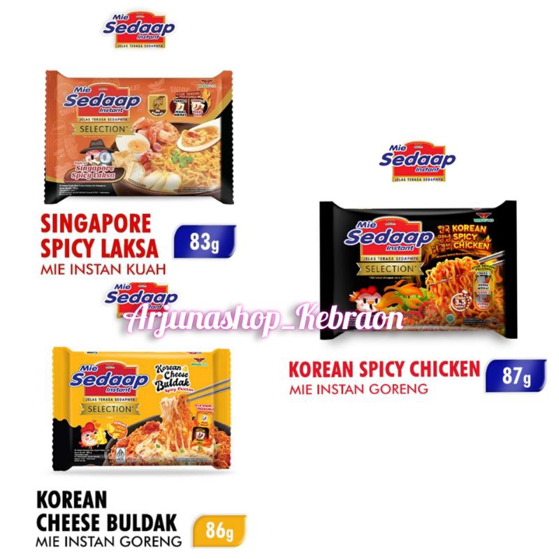 Jual SEDAAP SELECTION Mie Instan Spicy Laksa / Korean Cheese Buldak ...