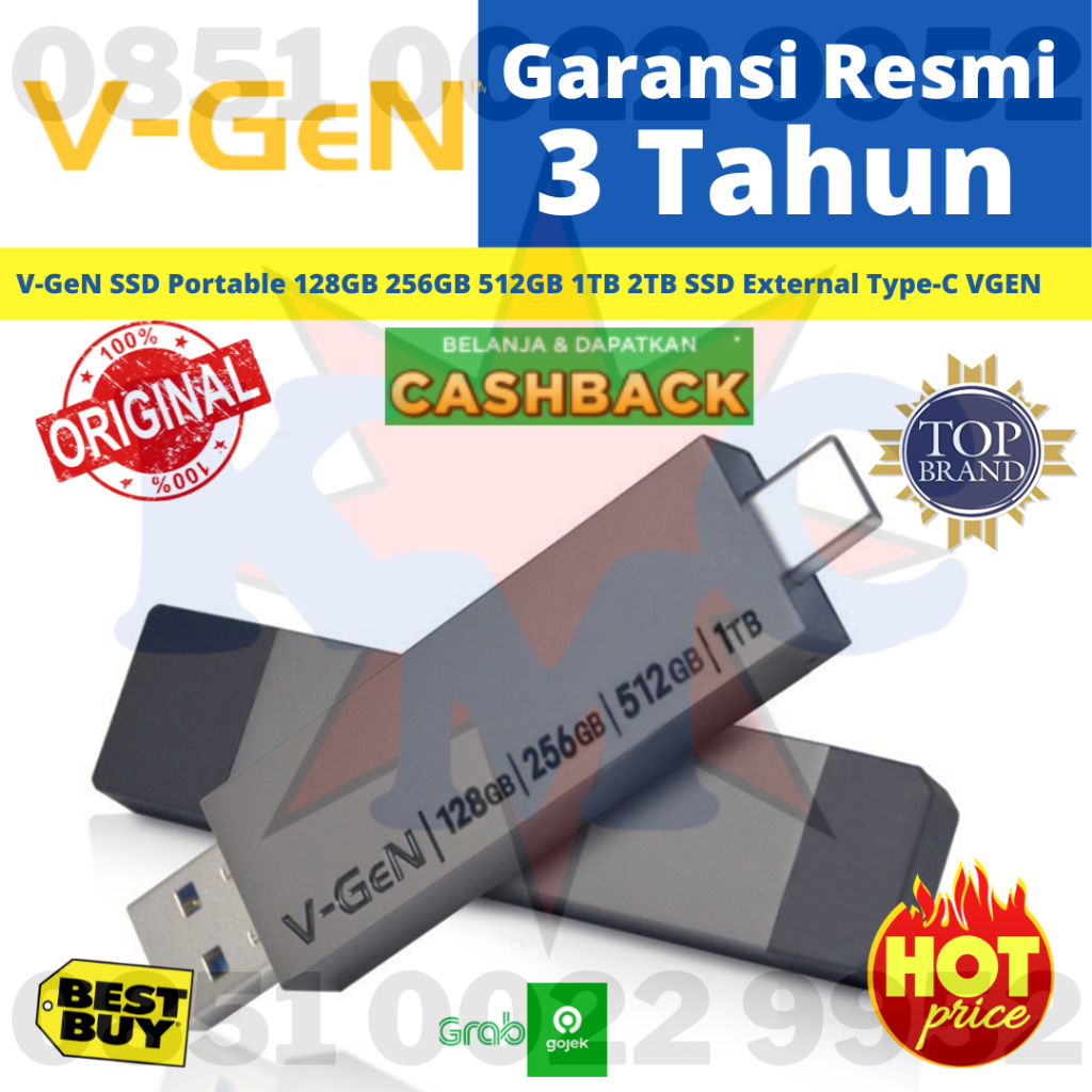 Jual SSD Portable VGeN Platinum 2TB 1TB 512GB 256GB 128GB SSD External ...