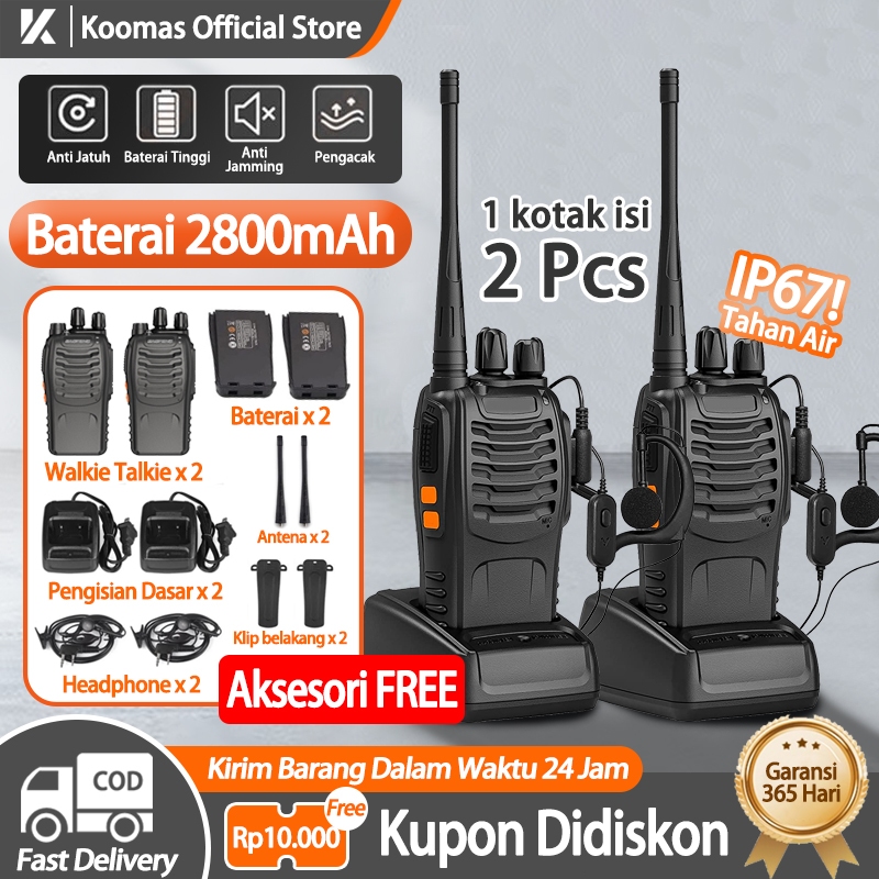 Jual Koomas 2Pcs Ht Walkie Talkie Jarak Jauh 10km(Max) UHF400-520MHz Ht ...