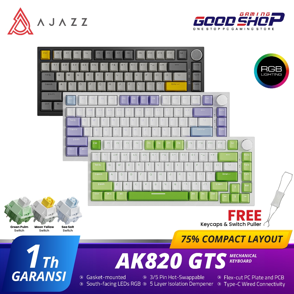 Jual Ajazz Ak820 GTS 75% Gasket Mounted - Mechanical Keyboard | Shopee Indonesia
