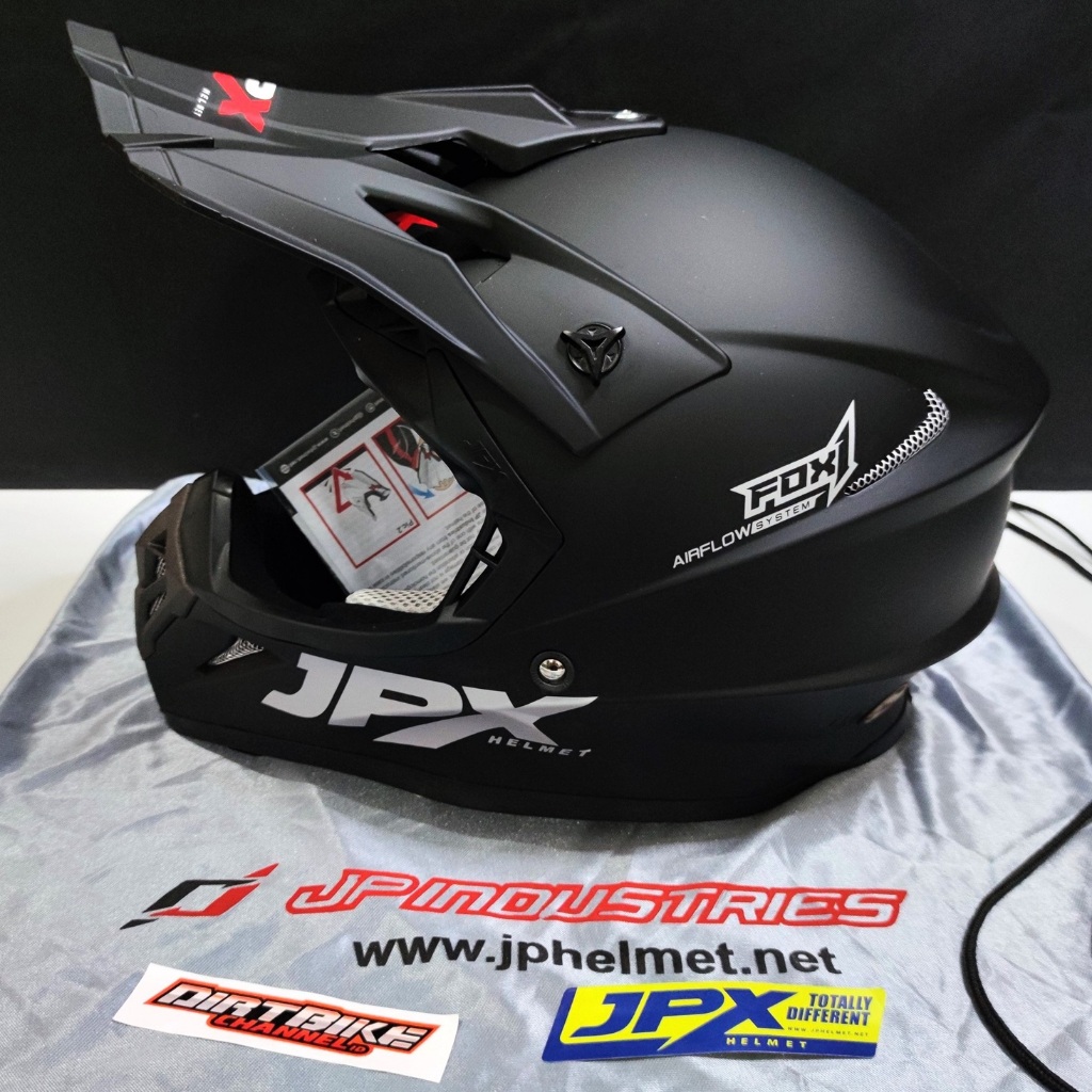 Jual Helm JPX Full Face SNI Hitam Black Cross Trail Supermoto Adventure ...
