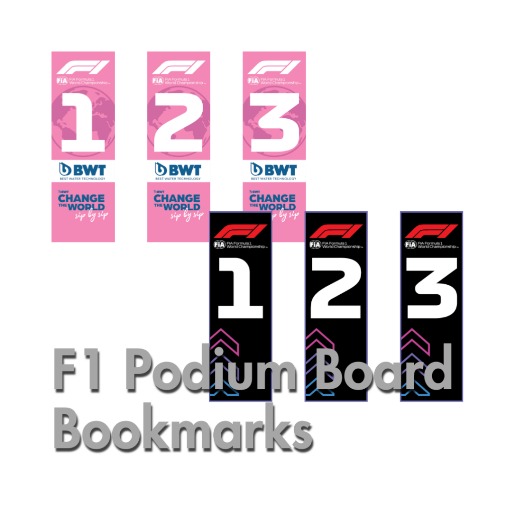 Jual F1 Podium Pit Board Bookmark - Pembatas Buku Formula One P1 P2 P3 [Downforce Studio ...