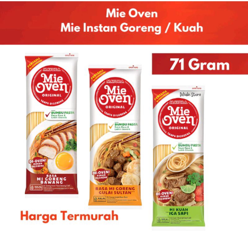 Jual Mie Oven Mi Instan Goreng Bawang / Goreng Gulai Sultan / Kuah Iga ...