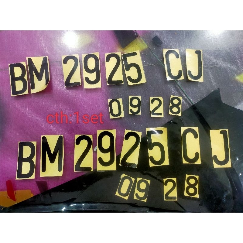 Jual STICKER ANGKA PLAT TERBARU WARNA HITAM - PLAT MOTOR - PLAT MOBIL ...
