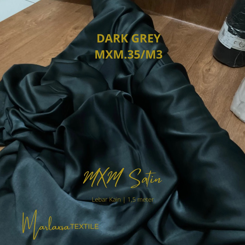 Jual KAIN PURE SILKY SATEN MXM | Dark Grey | Abu Gelap | Shopee Indonesia