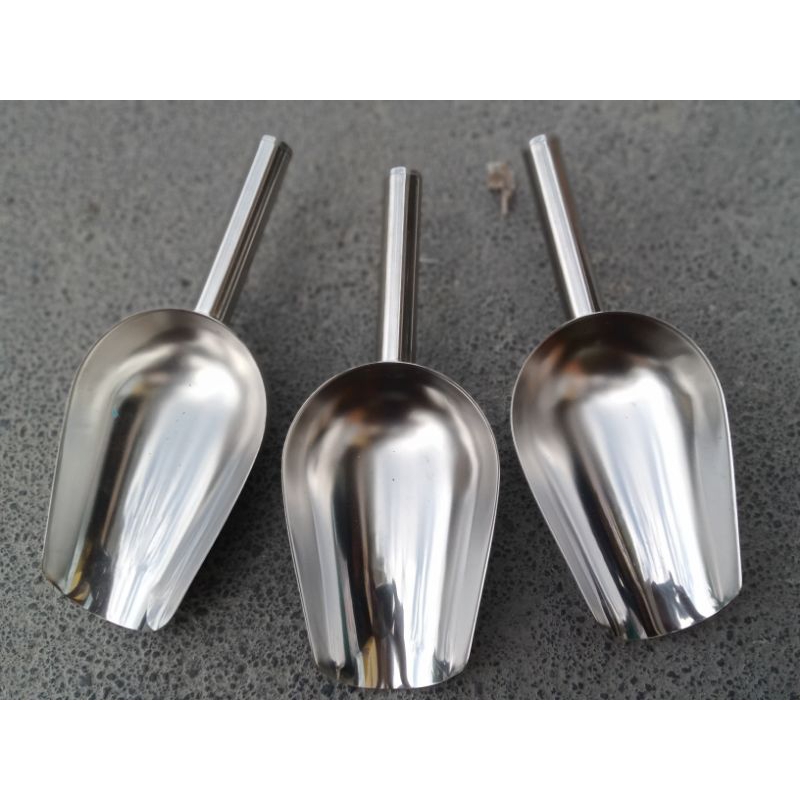 Jual Centong Sendok Es Batu Kristal & Tepung Steinles / Serok Skop es ...