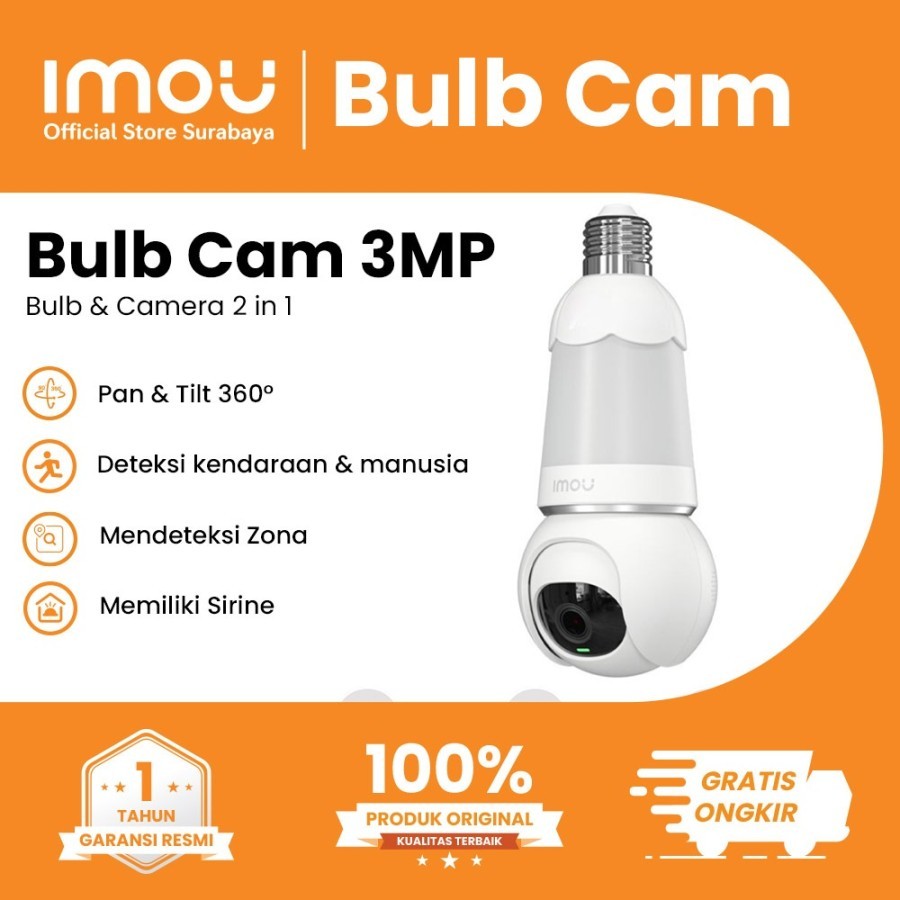 Jual 3MP CCTV Wifi Model Bola Kamera Lampu IMOU 360 Bohlam Bulb Cam ...