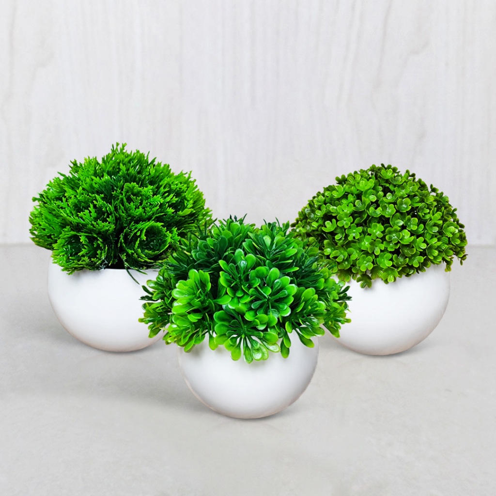 Jual Pot Bunga Plastik Mini Tanaman Hias Daun Artificial Ornamen ...