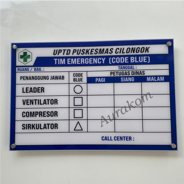 Jual TERLARIS Papan Code Blue Akrilik Siap Pakai | Melayani Desain Custom | Shopee Indonesia