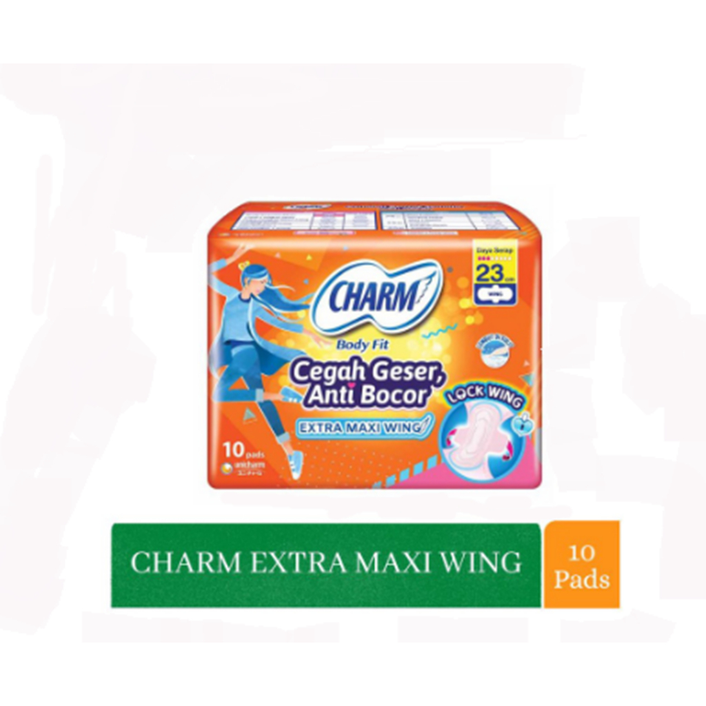 Jual CHARM PEMBALUT BODY FIT EXTRA MAXI 23CM softex WING 10 PADS ...