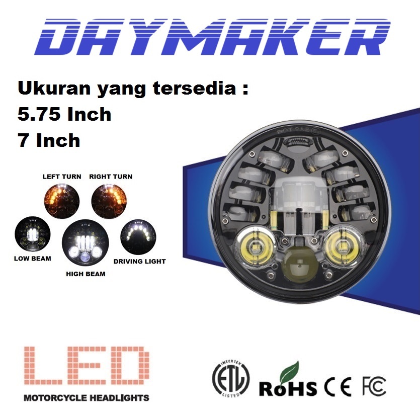 Jual Lampu Utama DAYMAKER COBRA DOT SAE Motor Mobil 16 LED 18 LED VINYX ...