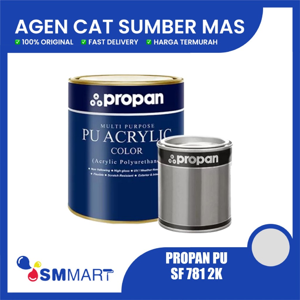 Jual PROPAN PU SF 781 -2K CAT PLYURETHANE SURFACER WARNA PUTIH 1LITER ...