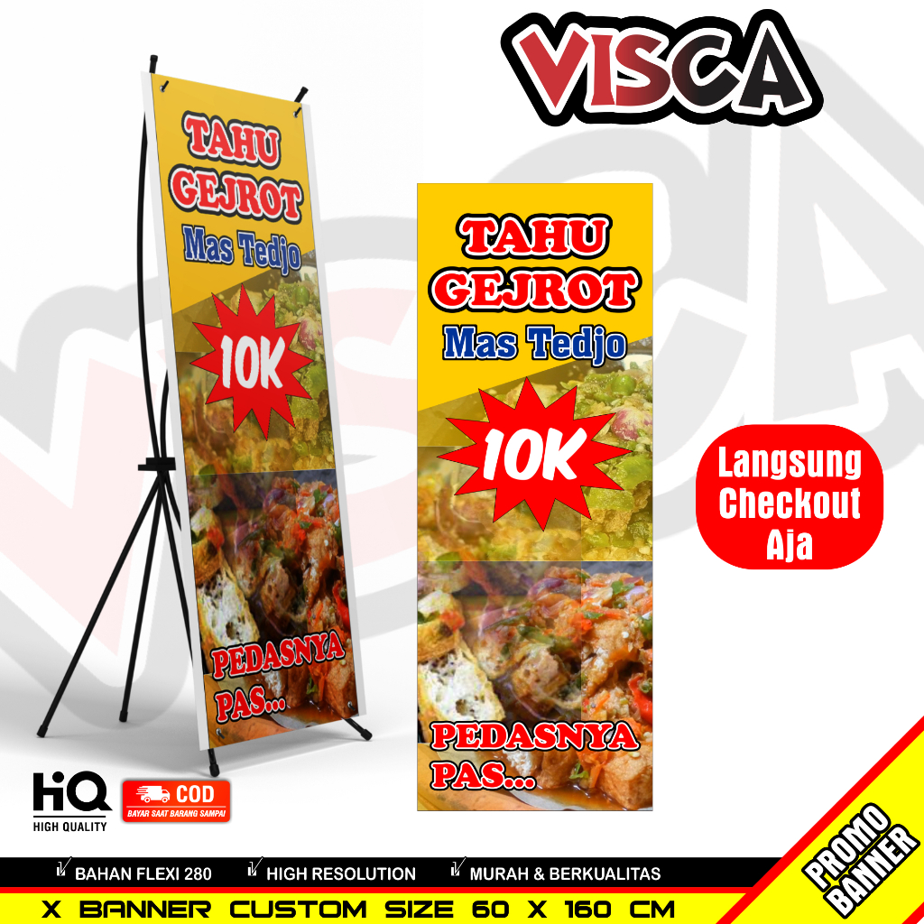 Jual Spanduk X Banner Tahu Gejrot Sudah Sama Tiangnya | Shopee Indonesia