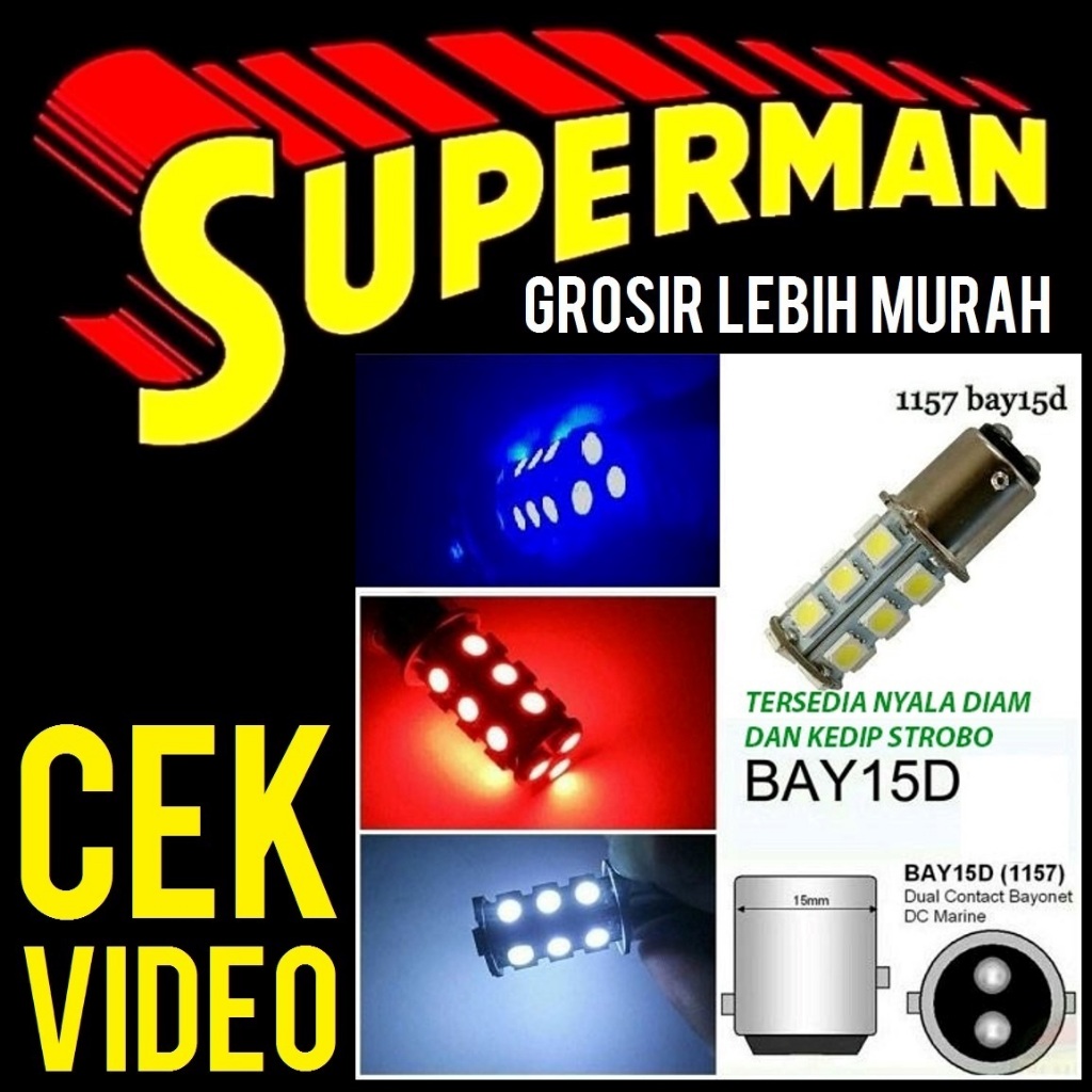 Jual LED 18 MATA lampu bayonet 1157 2 kaki lampu led rem smd 5050 18 ...