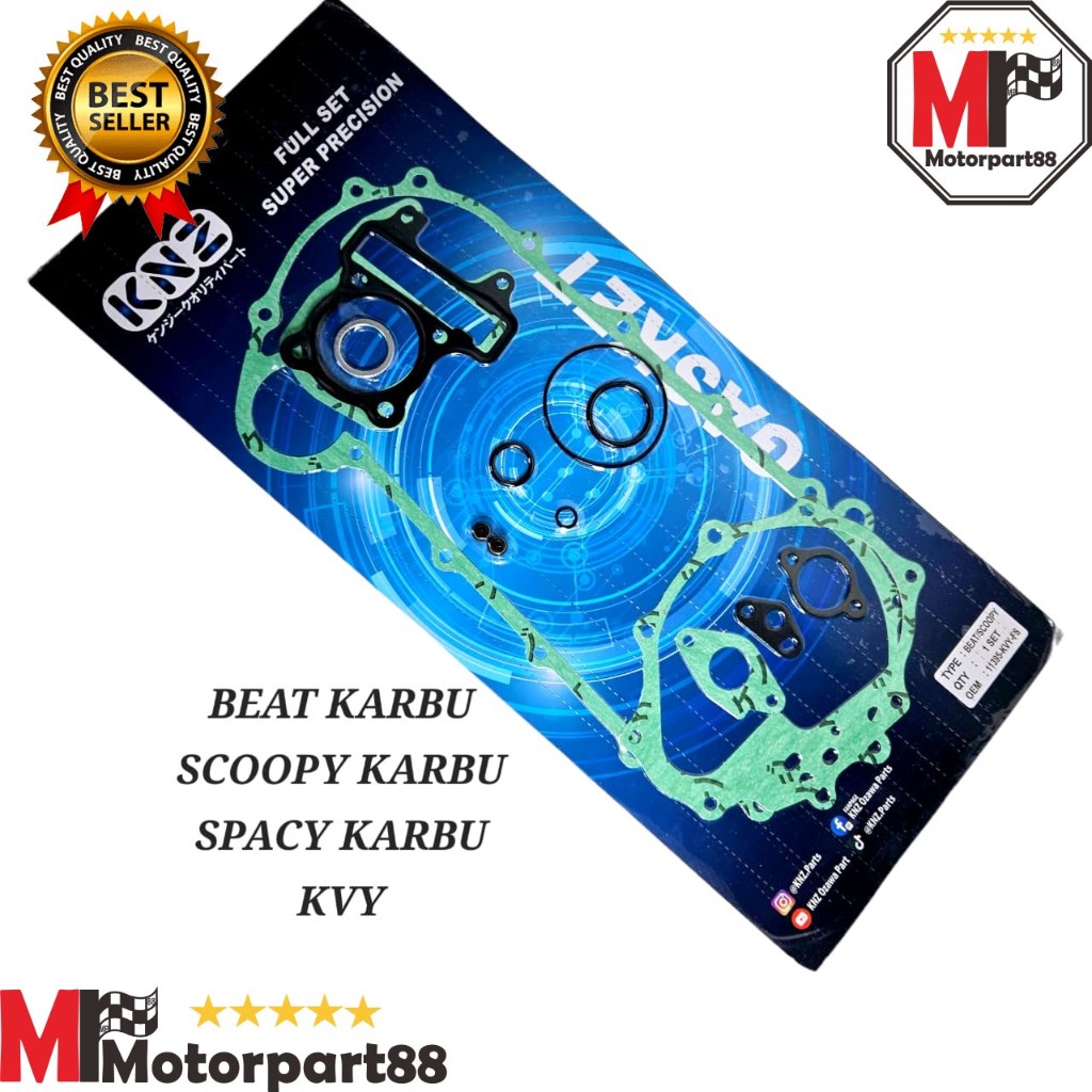 Jual PAKING KNZ GASKET FULL SET BEAT KARBU SCOOPY SPACY KARBU KVY | Shopee Indonesia