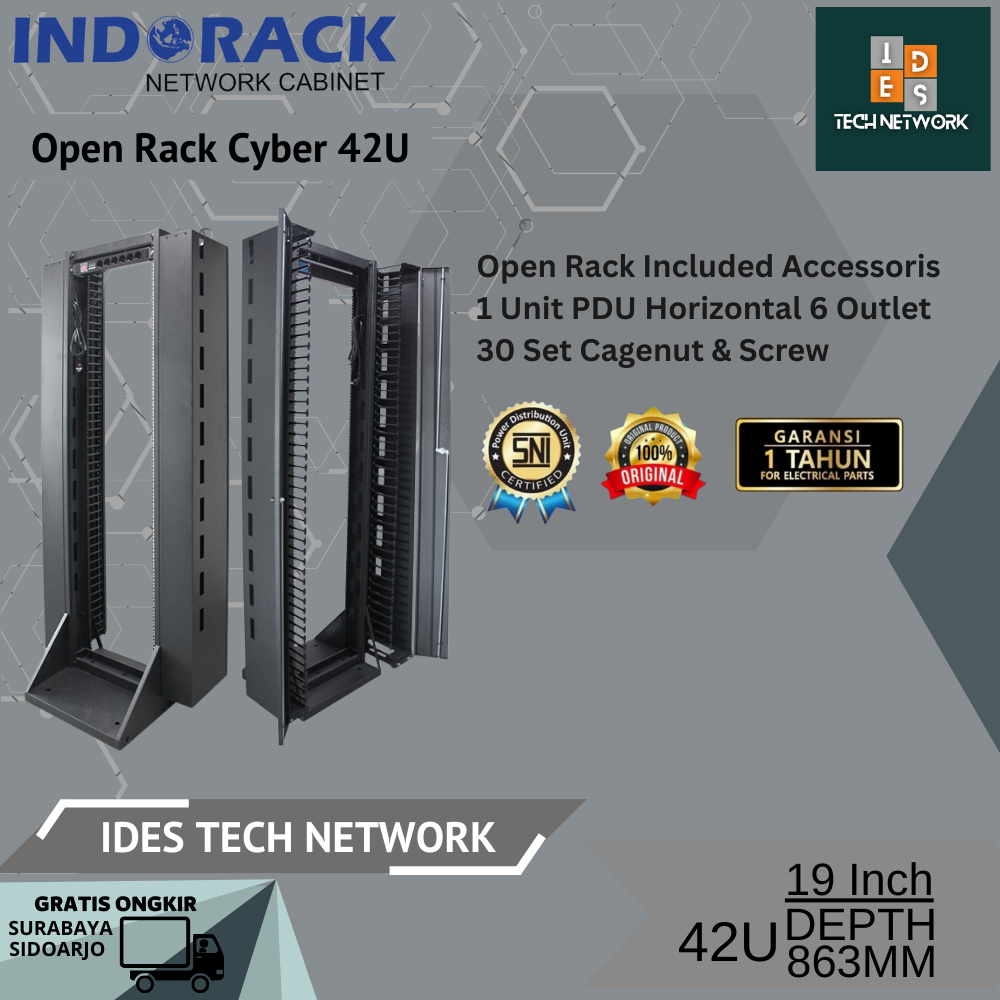 Jual Rack Server Indorack Open Rack Cyber 42U ORC42 | Shopee Indonesia