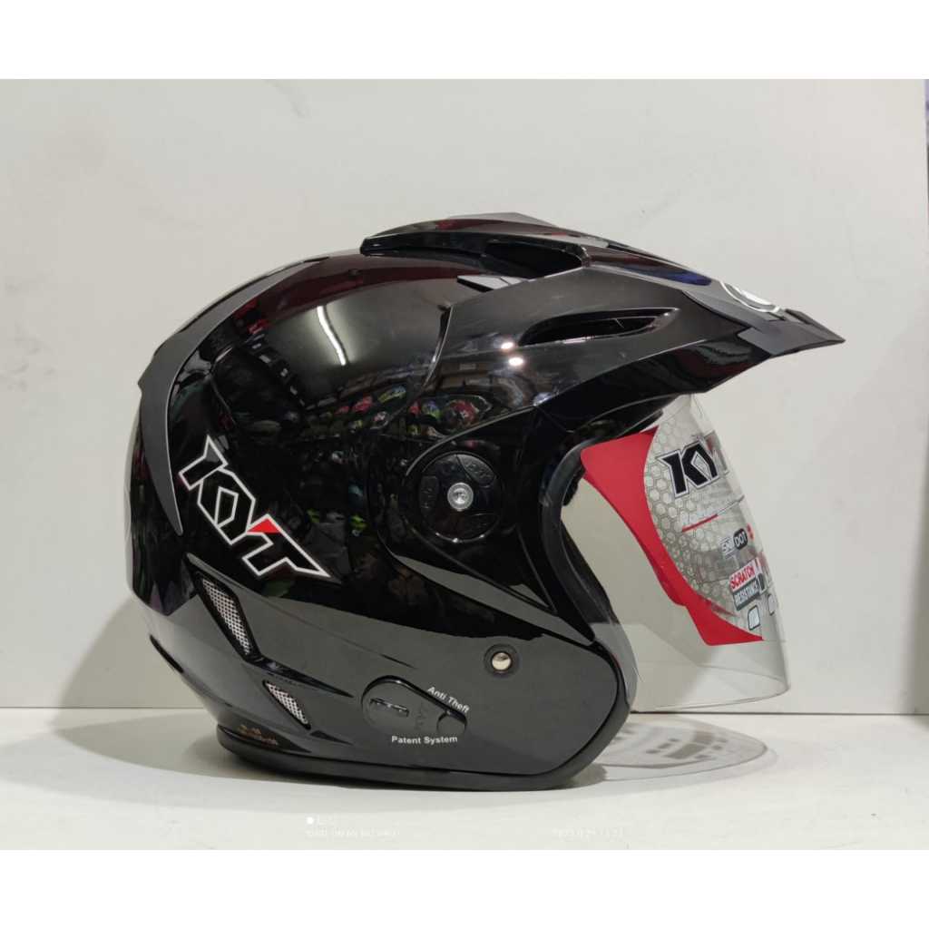 Jual KYT VENOM RR 2 SOLID BLACK ((HITAM) HELM ORIGINAL | Shopee Indonesia