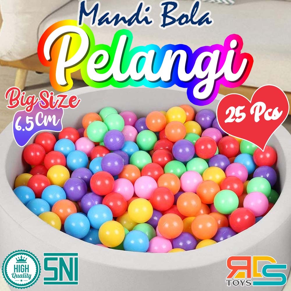 Jual Mainan Mandi Bola Anak Isi 25 Pcs Pelangi Bahan Tebal SNI / Pastel ...
